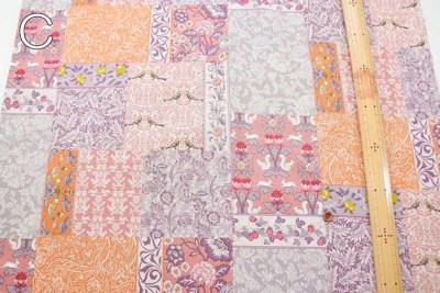 コットンシーチングプリント生地 アールヌーヴォー patch work コットンシーチングプリント生地 アールヌーヴォー patch work